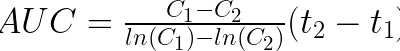 How to calculate AUC (Linear and Log-linear)